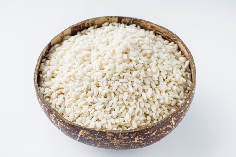 Arborio Rice for Risotto on a White Acrylic Background Stock Image ...