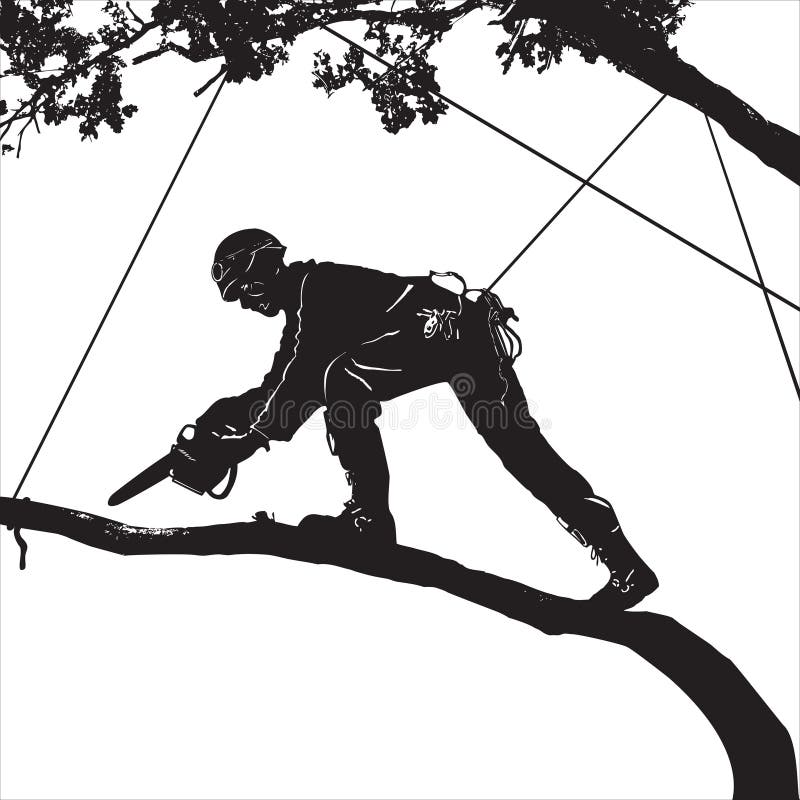 Arborist ilustração stock. Ilustração de trabalhador - 73973655