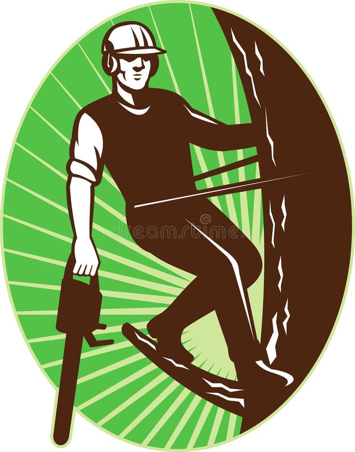 Tree Surgeon Arborist Chainsaw Stock Illustration - Illustration of ...