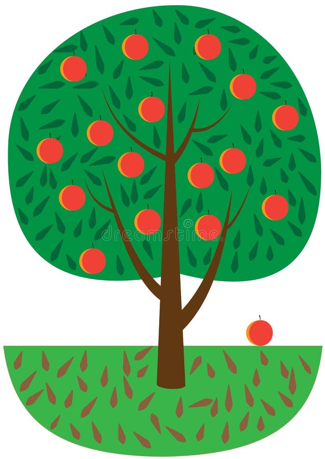 Arbre avec des fruits illustration de vecteur. Illustration du mûr ...