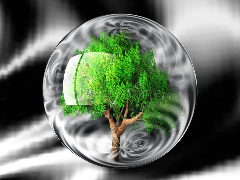 Arbre dans une bulle illustration stock. Illustration du environnement ...