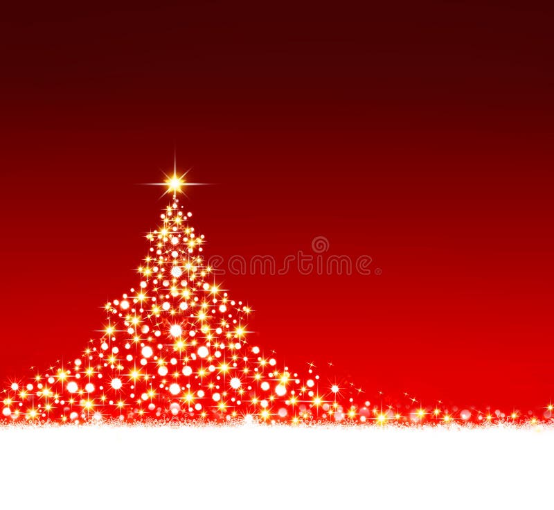 Arbre De Noël Sur Le Fond Rouge Illustration Stock - Illustration du ...