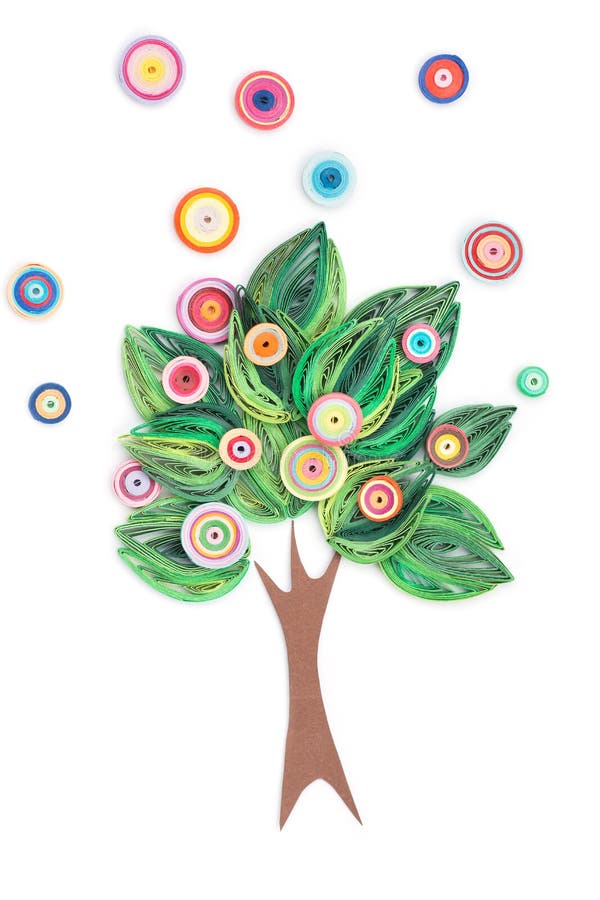 Arbre Fait Dans L'art Quilling Photo stock - Image of créativité ...