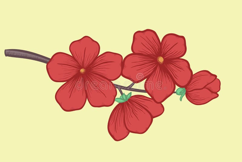 Arbre Fleurissant Dans Des Couleurs En Pastel. Illustration de Vecteur ...