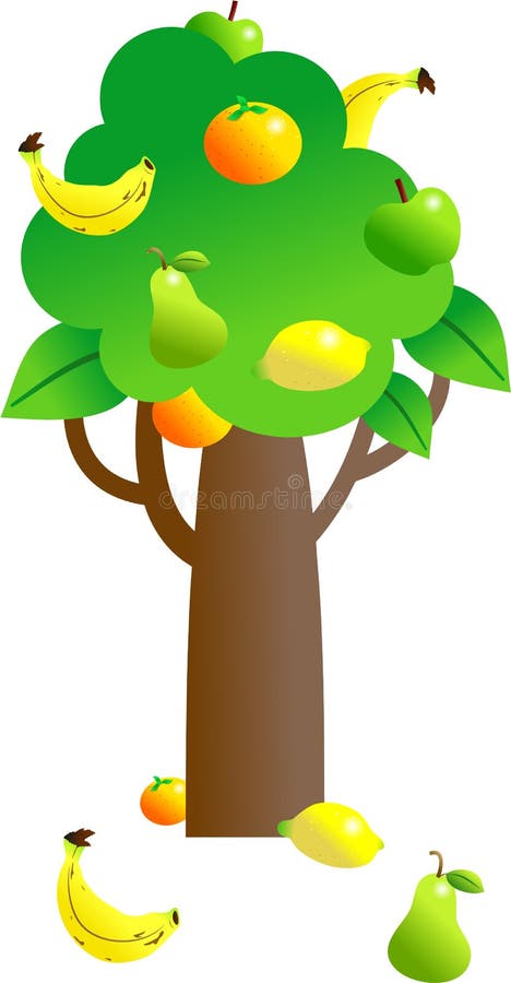 Arbre fruitier d'isolement illustration de vecteur. Illustration du ...