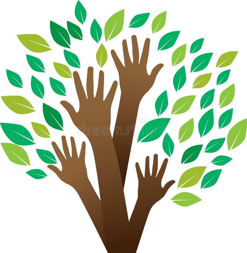 Arbre Avec Les Mains Humaines Pour L'aide De Travail Social ...