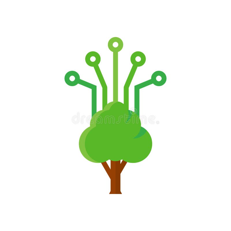 Arbre Logo Icon Design De Digital Illustration de Vecteur ...