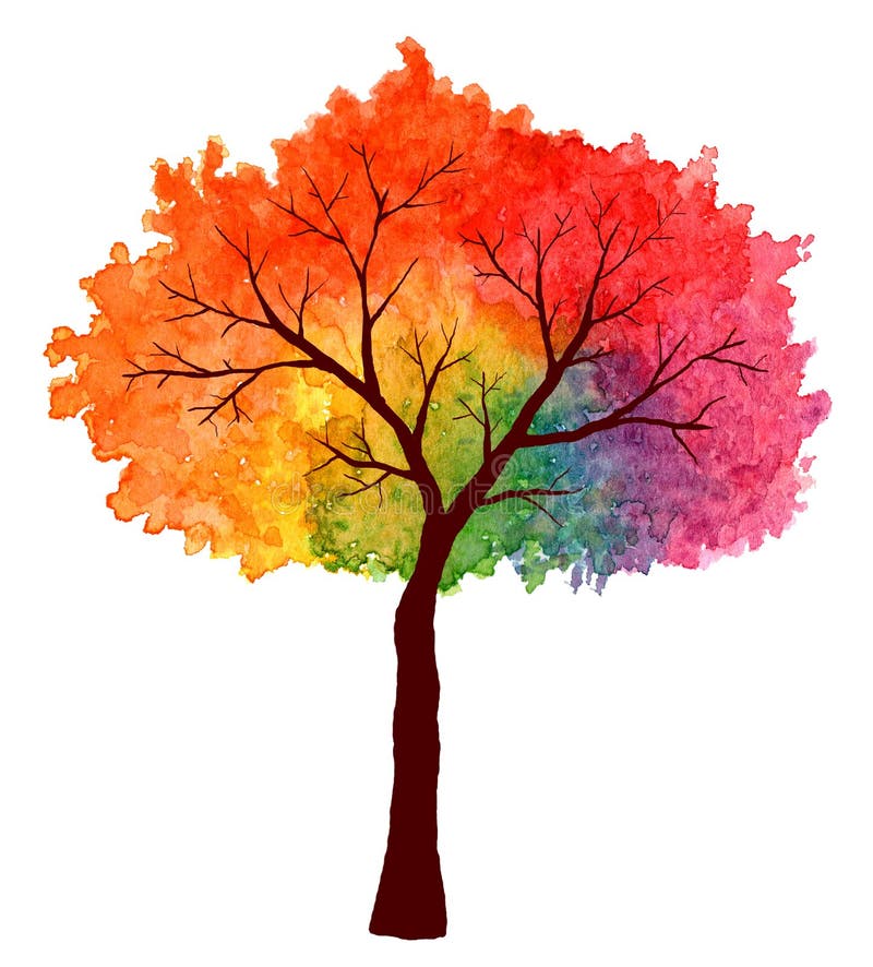 Arbre multicolore image stock. Image du brillamment, septembre - 7164271