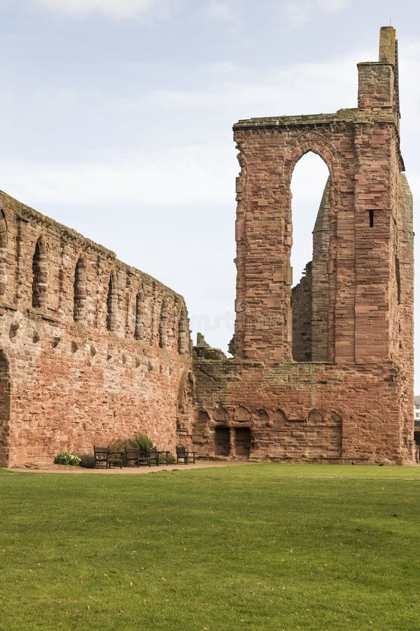 Arbroath Abbey Ruins in Scotland. Stock Photo - Image of angus ...
