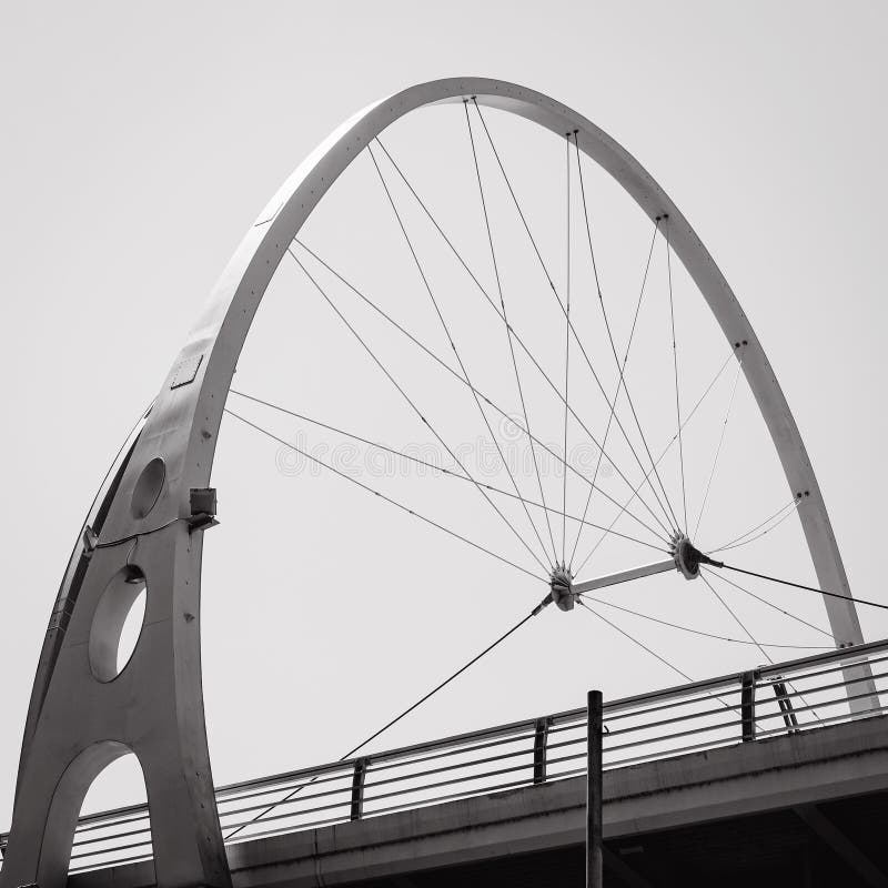 Arc Above the Bridge - Black and White Photo Stock Photo - Image of ...