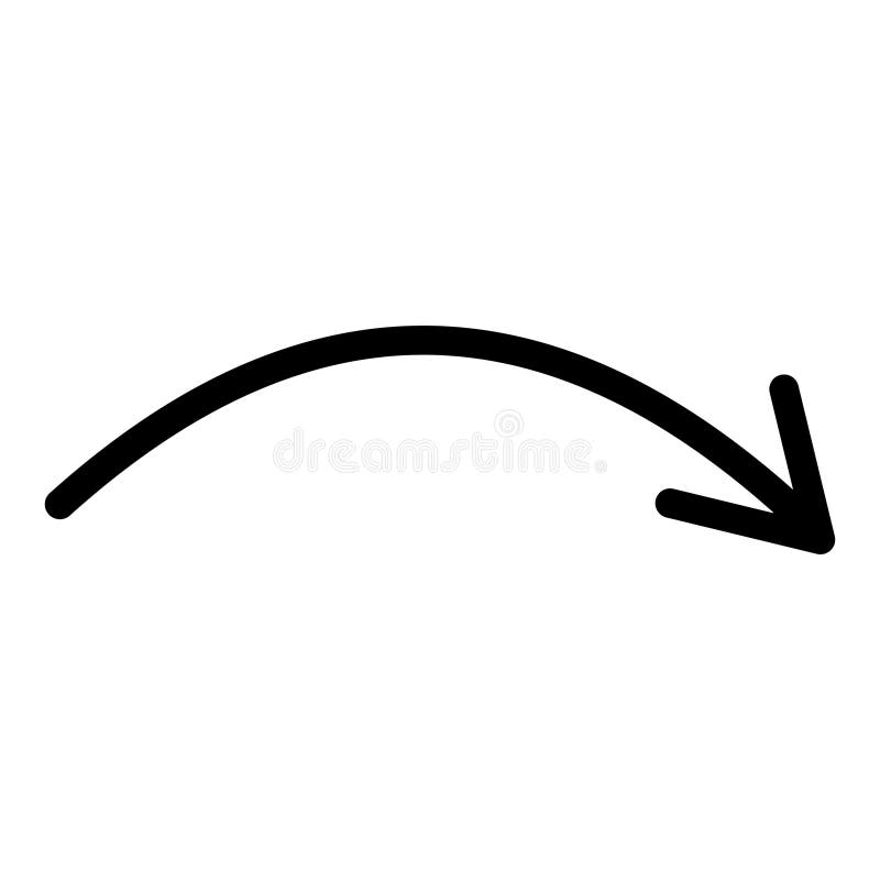 Arc Arrow Icon in Linear Style. Stock Vector - Illustration of forward ...