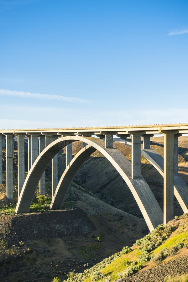 Arc Concrete Bridge a Cross the River when Sunset Stock Photo - Image ...