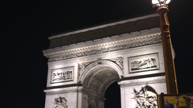 The Victory Gate in Paris. Arc De Triomphe and Champs Elysees. Stock ...