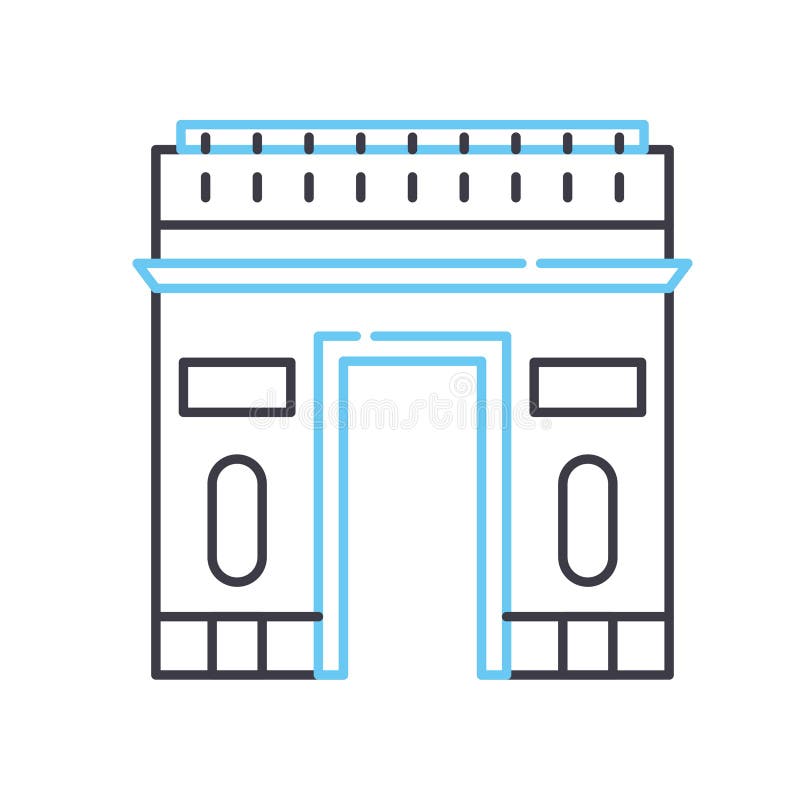Arc De Triomphe Line Icon, Outline Symbol, Vector Illustration, Concept ...
