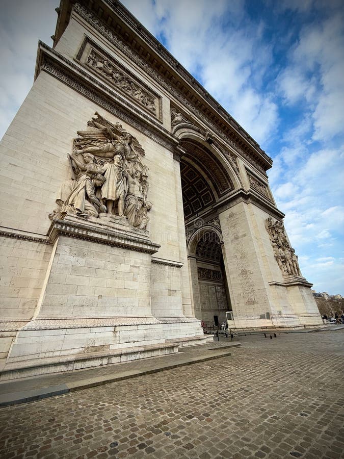 The Arc De Triomphe in Paris with Dramatic Sculptural Relief and a ...