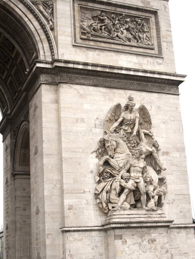 Arc de triumph detail stock image. Image of france, angel - 89299995