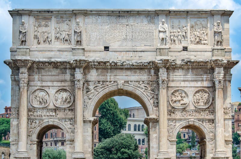 The Arc of Emperor Constantine Stock Image - Image of sculpture ...
