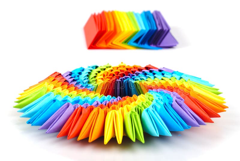 Arc-en-ciel 3d d'Origami photo stock. Image du blanc - 14160784