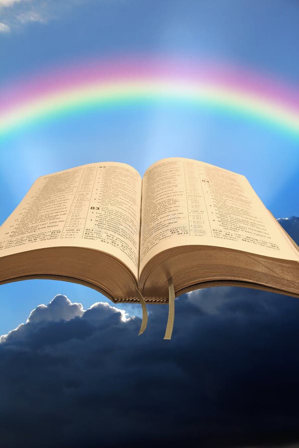 Écran De Projecteur De Bible D'arc-en-ciel Photo stock - Image du ...