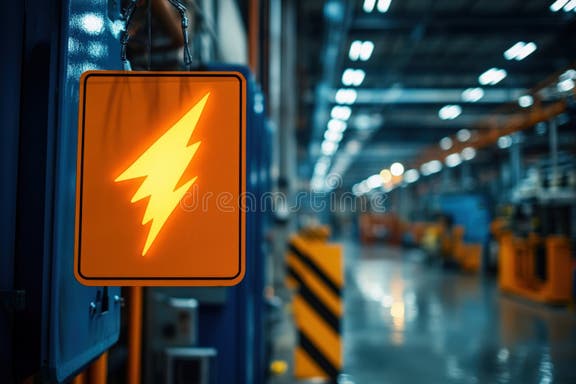 An Arc Flash Warning Sign, Modern and Technical, Safety Theme. Stock ...