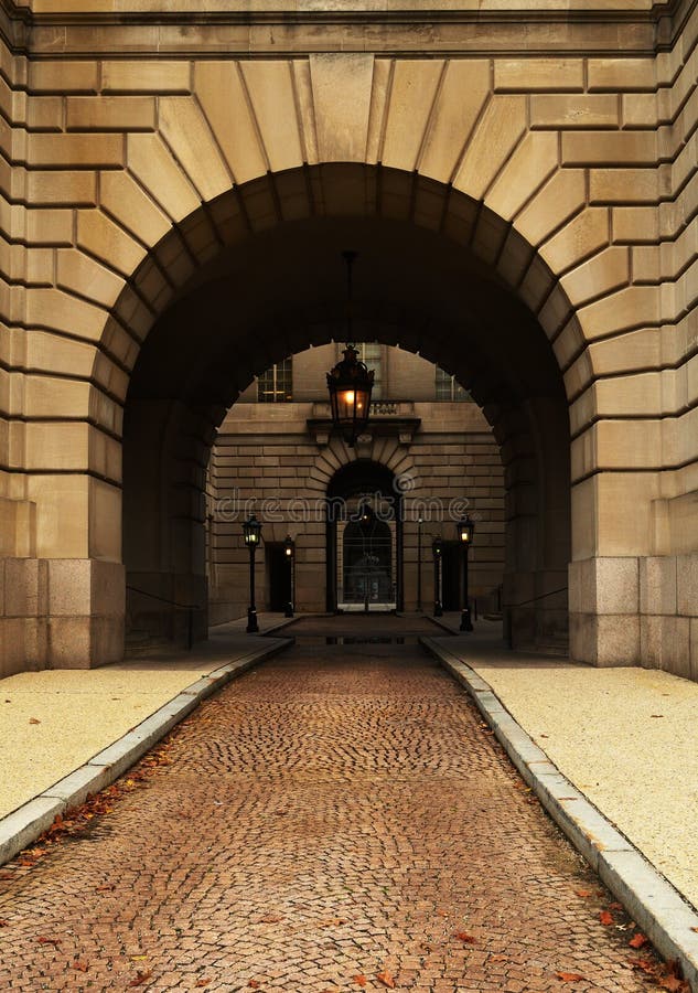 Arc Entry Way of Building in Washington City Stock Image - Image of ...