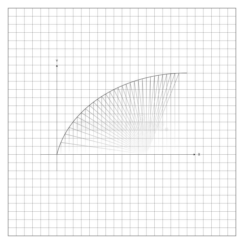 Arc of Growing Graph from Zero Coordinate Point Stock Vector ...