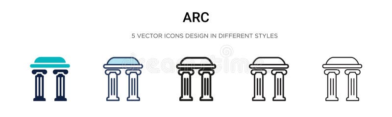 Arc Icon in Filled, Thin Line, Outline and Stroke Style. Vector ...