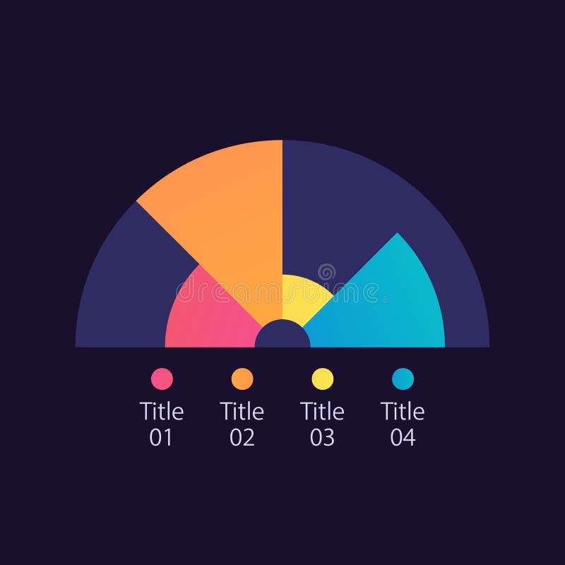 Arc Infographic Chart Design Template for Dark Theme Stock Illustration ...