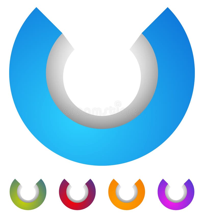 Arc Logo. 3d Circle Icon, Circular Element Stock Vector - Illustration ...