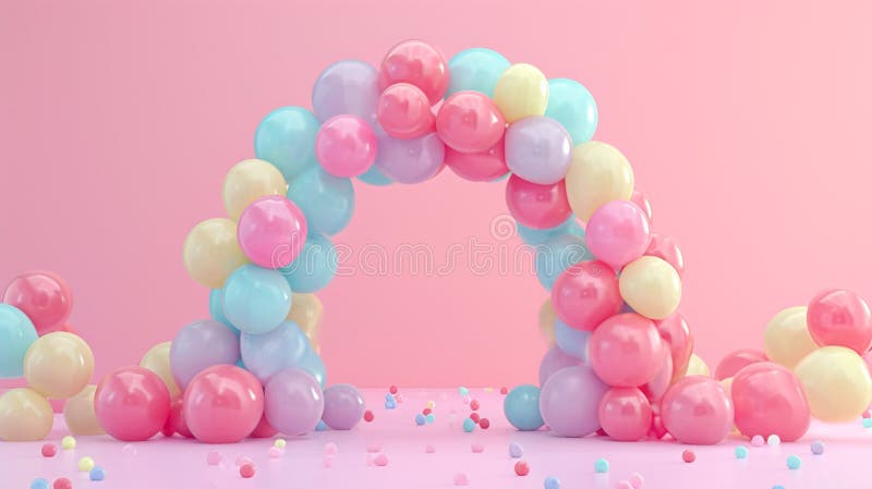 Arc Made of Balloons, Balloon Gate, Portal. Generative Ai Stock ...