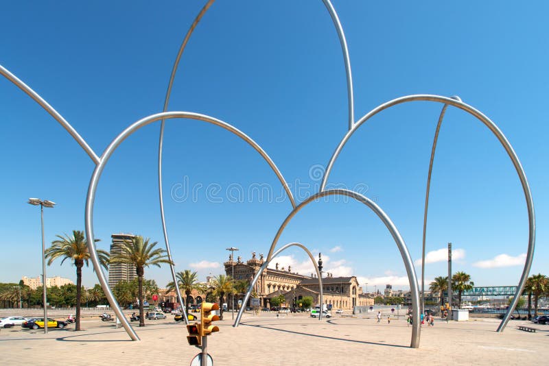 Arc Metal Sculpture in Barcelona Spain Editorial Stock Photo - Image of ...