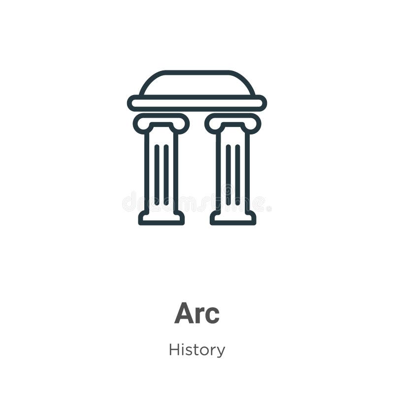 Arc Outline Vector Icon. Thin Line Black Arc Icon, Flat Vector Simple ...