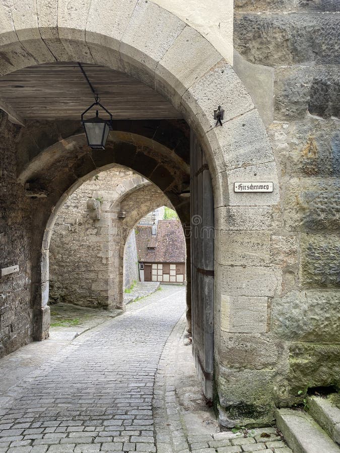 Arc Passage in Medieval Historic German Town Stock Image - Image of ...