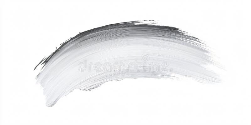 Arc Shaped Gradient Gray and White Paint Brush Stroke on a White ...