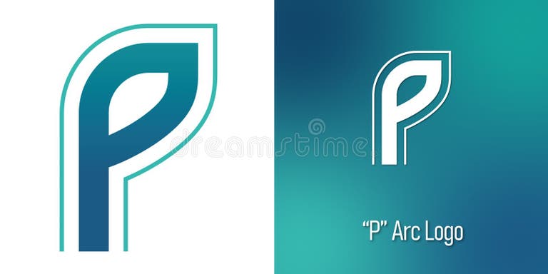 Arc Shaped P Letter Logo stock illustration. Illustration of symbol ...