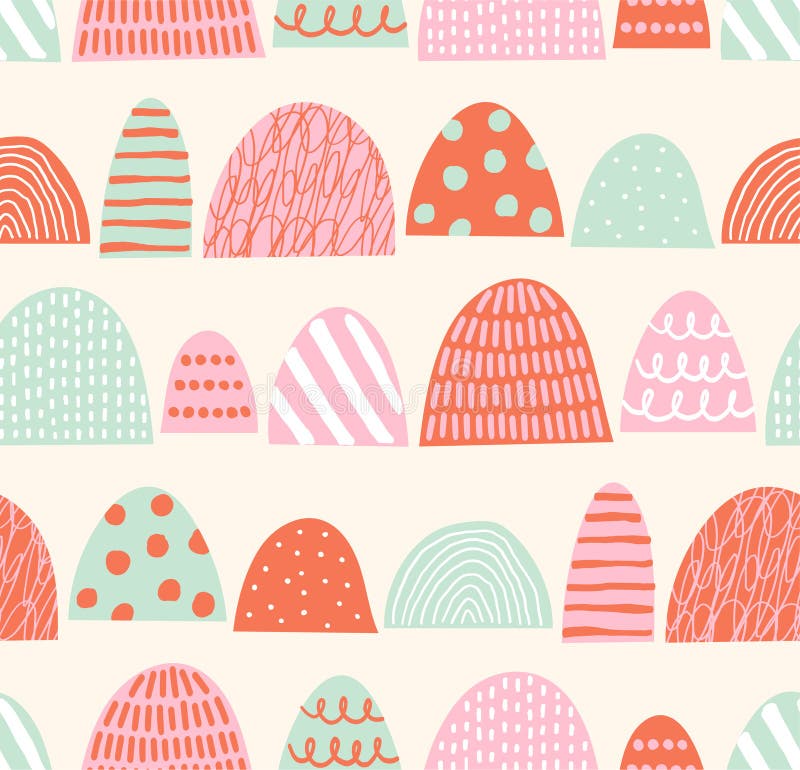 Arc Shapes Abstract Pattern Seamless Doodle Background Stock Vector ...