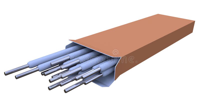 Welding Electrodes Pack. Isolated Design Industrial 3D Illustration ...