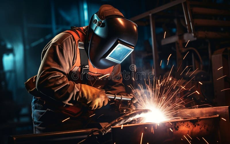 Arc Welding Metal with Precision. Generative AI Stock Illustration - Illustration of metal ...