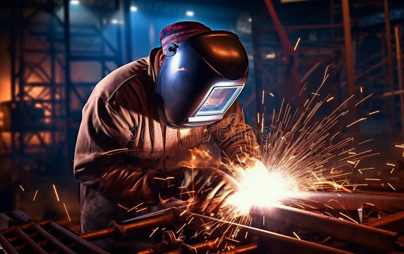 Arc Welding Metal with Precision. Generative AI Stock Illustration ...