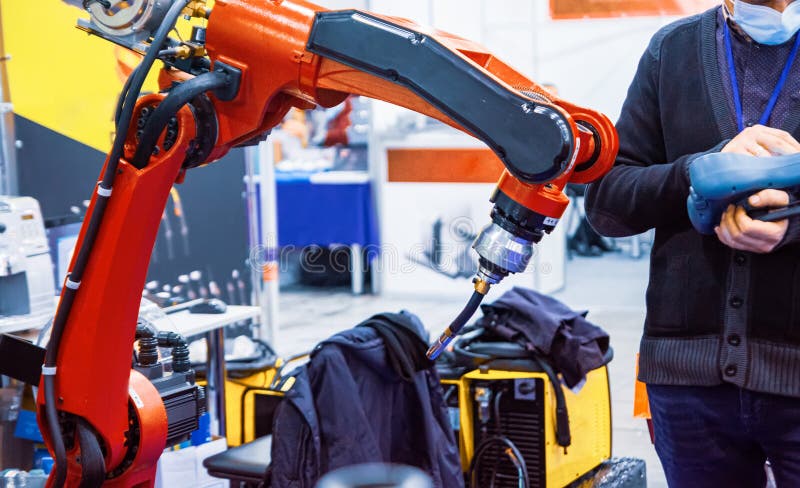 Arc Welding Robot. Automated Welding Process Editorial Photography ...