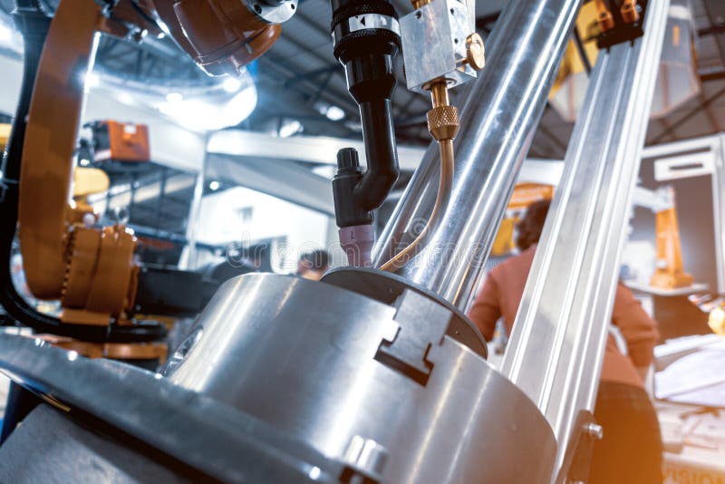 Arc Welding Robot. Automated Welding Process Stock Image - Image of ...