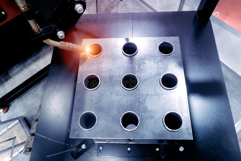 Arc Welding Robot. Example of Working with a Laser Pointer Stock Image ...