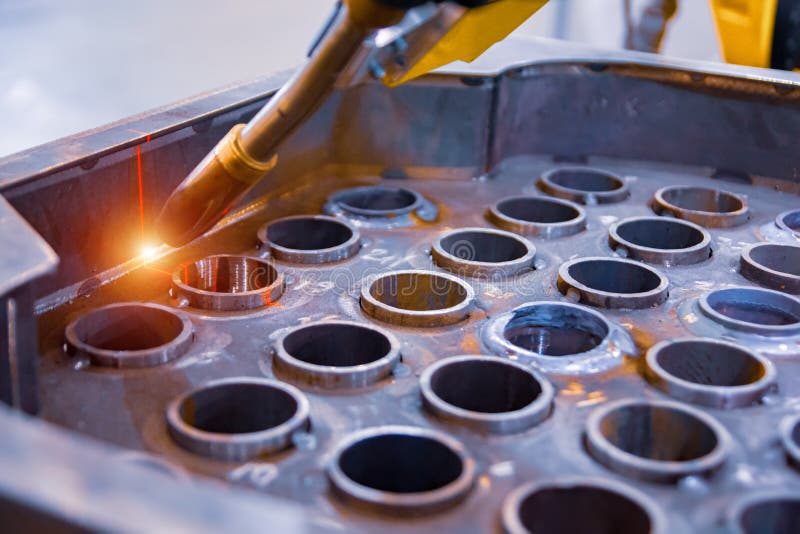 Arc Welding Robot. Example of Working with a Laser Pointer Stock Photo ...