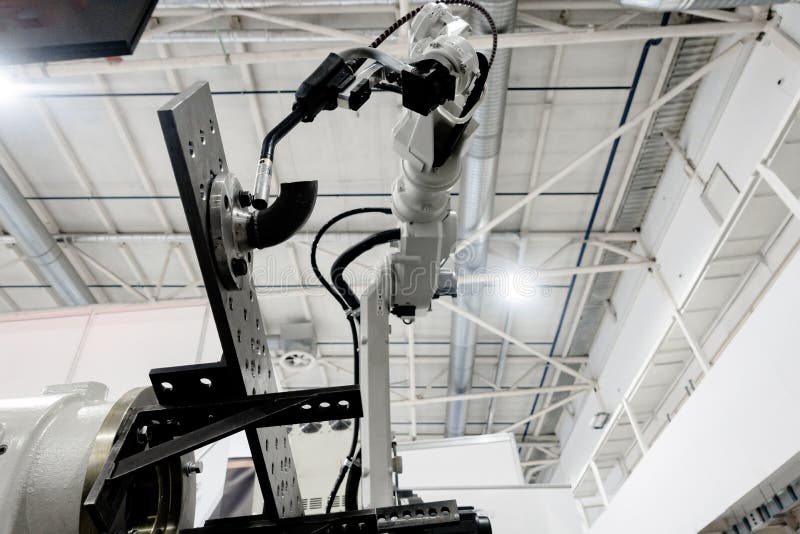 Arc Welding Robot. Example of Working with a Laser Pointer Stock Image ...