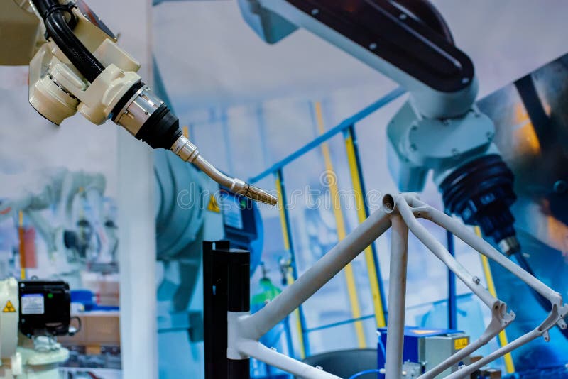 Arc Welding Robot. Example of Working with a Laser Pointer Stock Image ...