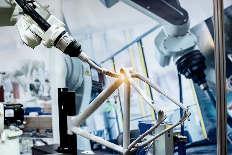 Arc Welding Robot. Example of Working with a Laser Pointer Stock Image ...