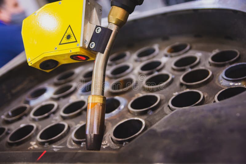 Arc Welding Robot. Example of Working with a Laser Pointer Stock Image ...