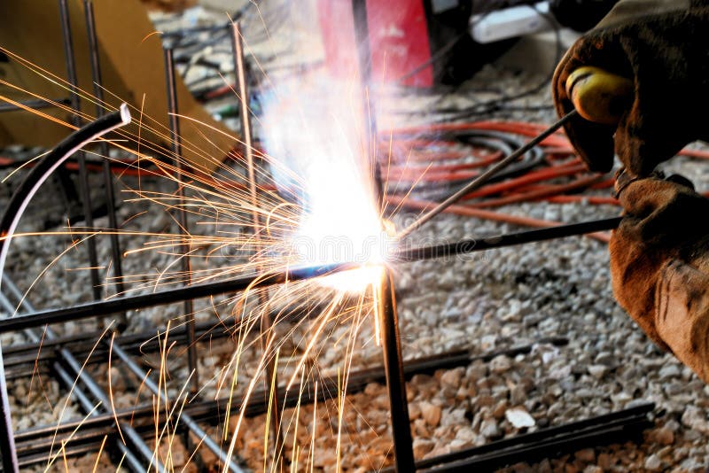 Arc Welding Work for Construction Stock Photo - Image of worker ...