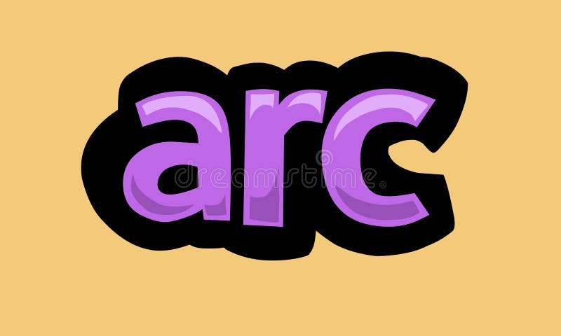 ARC Writing Vector Design on a Yellow Background Stock Illustration ...