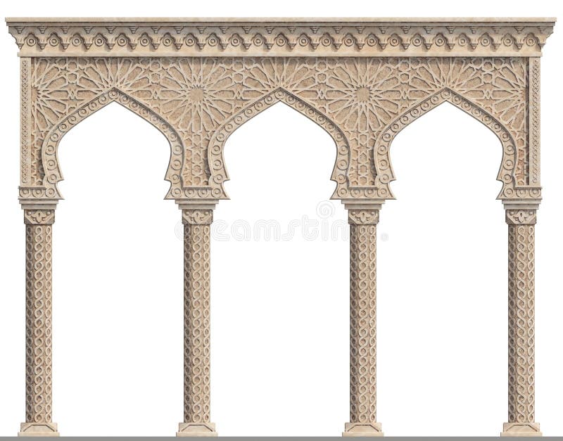 Arcade in Arabic or Indian Style Stock Illustration - Illustration of ...